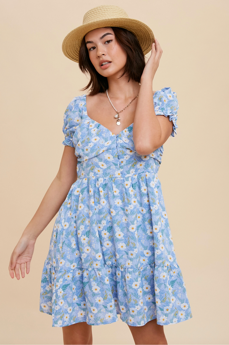 Button Front Floral Mini Dress – Salt & Fox